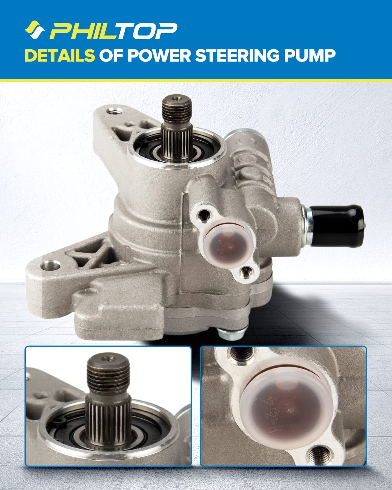 PHILTOP 21-5919 Power Steering Pump Fit For 1998-2002 Accord 2.3L Power Steering Pump