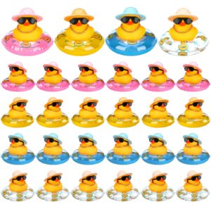 marsui mini rubber ducks summer beach funny rubber ducky bathtub shower ducks for baby shower swimming pool toys(24 pcs)