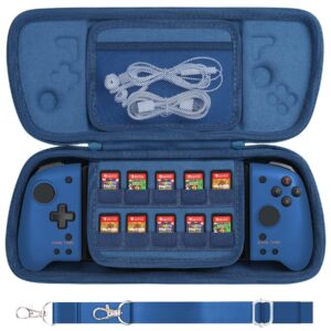 aenllosi hard travel case for hori nintendo switch split pad pro handheld controller-blue(only case)