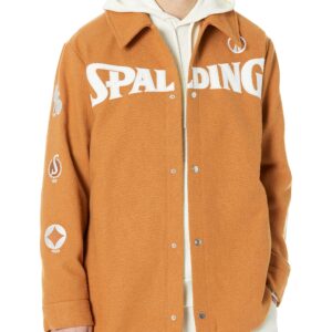 Spalding X UNKNWN Men's Heritage Coaches Snap Jacket, Meerkat, Small