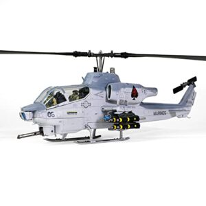 forces of valor waltersons fov-820004a-1 1:48 scale bell textron licensed ah-1w cobra helicopter with nts exhaust army super diecast military collectible, us navy blue, one size