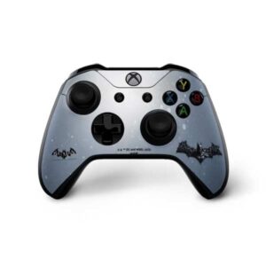 skinit decal gaming skin compatible with xbox one x controller - officially licensed warner bros batman arkham logo design