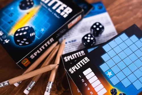 Splitter Dice Game - A Symmetrical Challenge of Numbers and Strategy, Roll-and-Write Puzzle Game, Family Game for Kids and Adults, Ages 8+, 1-12 Players, 15 Minute Playtime, Made by Pandasaurus Games