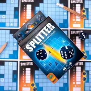 Splitter Dice Game - A Symmetrical Challenge of Numbers and Strategy, Roll-and-Write Puzzle Game, Family Game for Kids and Adults, Ages 8+, 1-12 Players, 15 Minute Playtime, Made by Pandasaurus Games