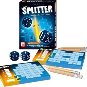 Splitter Dice Game - A Symmetrical Challenge of Numbers and Strategy, Roll-and-Write Puzzle Game, Family Game for Kids and Adults, Ages 8+, 1-12 Players, 15 Minute Playtime, Made by Pandasaurus Games