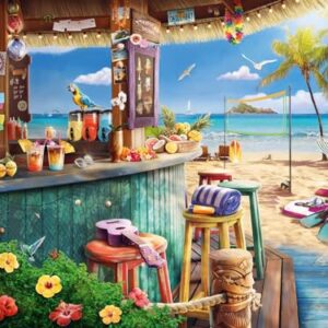 Ravensburger Beach Bar Breezes 1500 Piece Jigsaw Puzzle for Adults | Unique and Relaxing Activity | Premium Quality | Sustainable Materials | Ideal for Family Fun Time