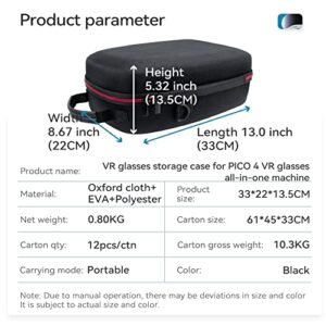 Vr Headset Accessories Carrying Case New for Pico 4 Glasses, Storage Case VR Glasses Portable Storage Bag for Pico 4