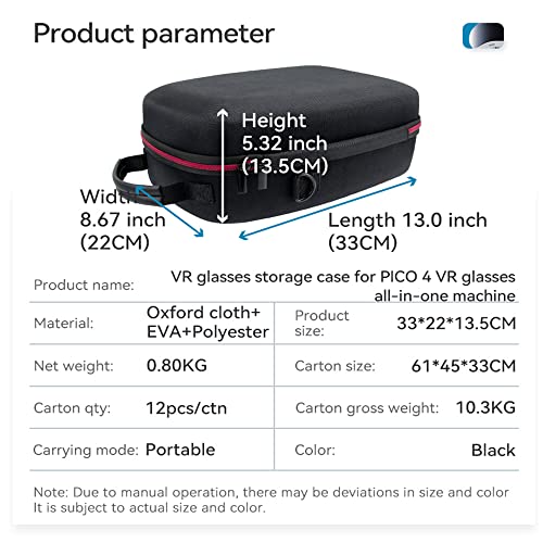 Vr Headset Accessories Carrying Case New for Pico 4 Glasses, Storage Case VR Glasses Portable Storage Bag for Pico 4