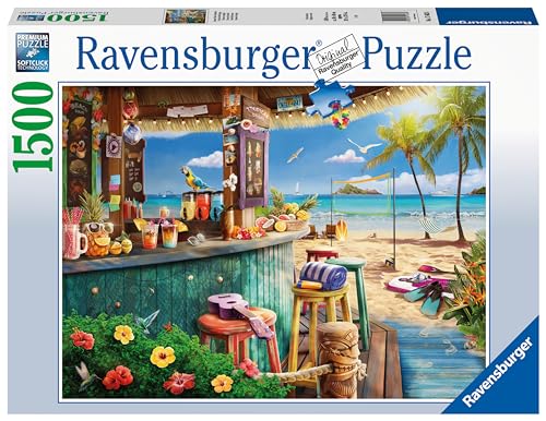 Ravensburger Beach Bar Breezes 1500 Piece Jigsaw Puzzle for Adults | Unique and Relaxing Activity | Premium Quality | Sustainable Materials | Ideal for Family Fun Time