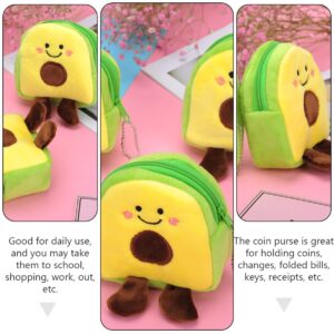 12 Pcs Avocado Pendant Small Wallet Coin Pouch Avocado Shaped Coin Purse Plush Purse Coin Bag Mini Wallet Avocado Shaped Purse Change Purse Girls Change Bag