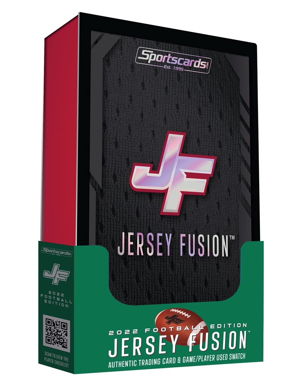 2022 Sportscards Jersey Fusion Football Edition Hobby Box - 1 Original Trading Card with an Authentic Player Worn Swatch or Patch