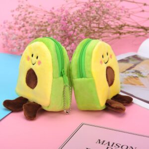 12 Pcs Avocado Pendant Small Wallet Coin Pouch Avocado Shaped Coin Purse Plush Purse Coin Bag Mini Wallet Avocado Shaped Purse Change Purse Girls Change Bag