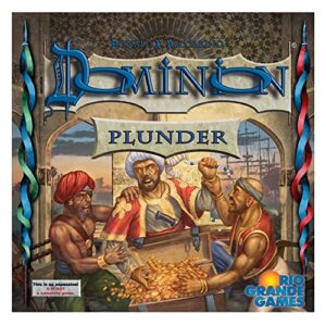 rio grande games dominion: plunder expansion - strategy card game, sea exploration & plundering, rio grande games, for ages 14 and up, 2-4 players, 30 minute playing time