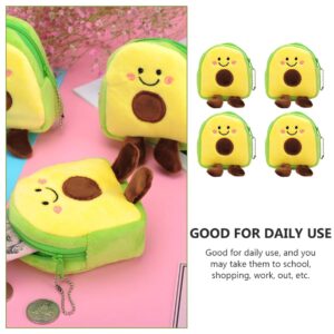 12 Pcs Avocado Pendant Small Wallet Coin Pouch Avocado Shaped Coin Purse Plush Purse Coin Bag Mini Wallet Avocado Shaped Purse Change Purse Girls Change Bag