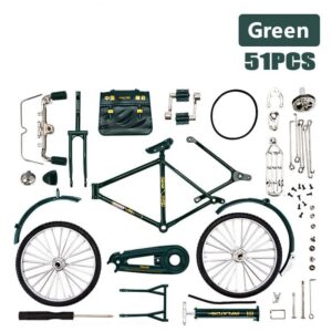 YTCPMHEA DIY Retro Bicycle Model, Metal Alloy, 51 Accessories, Unisex, Non-Riding Toy Vehicle, 11 x 7 x 5.5 in