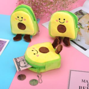 12 Pcs Avocado Pendant Small Wallet Coin Pouch Avocado Shaped Coin Purse Plush Purse Coin Bag Mini Wallet Avocado Shaped Purse Change Purse Girls Change Bag