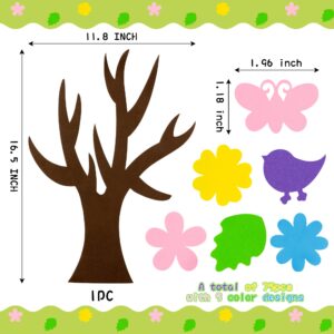 HubirdSall 76Pcs Spring Tree Craft Kit for Kids DIY Foam Springtime Bulletin Board Set with Flower Leaf Butterfly Bird Stickers Self Adhesive, Art Project Family Classroom Activity Home Decoration