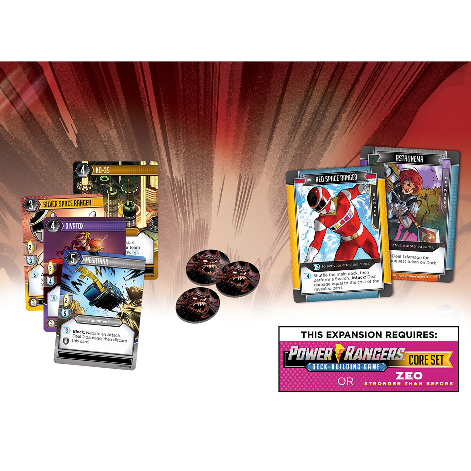 Power Rangers Deck-Building Game: Flying Higher Expansion - New Ways to Play and Win, New Playable Characters, Renegade Game Studios, Ages 14+, 1-4 Players, 30-70 Min Playing Time