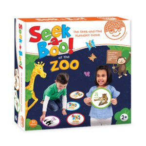 mindware seek-a-boo! at the zoo the seek-and-find alphabet matching game - fun toddler games ages 2-4 - improves memory, vocabulary and letter recognition