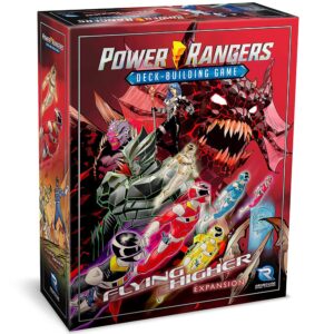 power rangers deck-building game: flying higher expansion - new ways to play and win, new playable characters, renegade game studios, ages 14+, 1-4 players, 30-70 min playing time