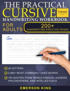 cursive handwriting workbook for adults - 200+ pages of handwriting practice for adults: cursive workbook - hand writing practice books for adults. ... for adults. improve handwriting for adult