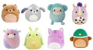 squishmallows official box set of 8 - 5 inch 5" favorites squishmallows pack (greta, patty, brian, pilar, joelle, tabitha, meadow, avery)