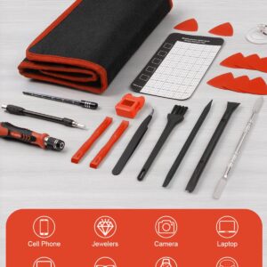 Precision Screwdriver Set, Computer Repair Tool Kit, 146 PCS Laptop Screwdriver Kit with 123 Bits, Magnetic Mat, Magnetizer, for iPhone, MacBook, PC, Tablet, PS5, Xbox, Switch, Game Console