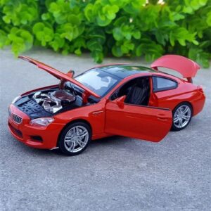 Car Diecast Model Alloy Car Model Diecast & Toy Vehicle Metal Toy Car Model Collection Sound Light Simulation Childrens Toy Gift 1/32 for BMW for M6 for Coupe (Color : Blue)