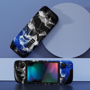 PlayVital Full Set Protective Skin Decal for Steam Deck LCD, Custom Stickers Vinyl Cover for Steam Deck OLED - 3D Polygon