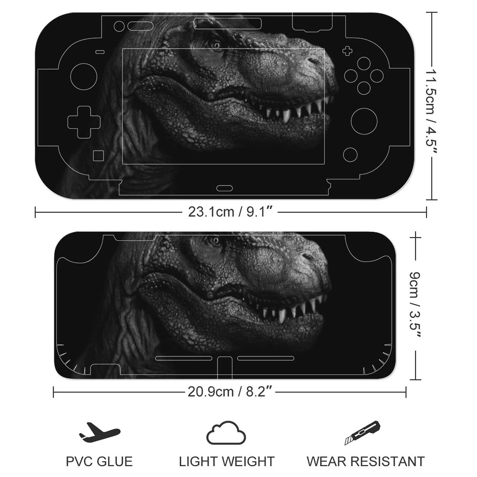 T- Rex Dinosaur on Dark Pretty Pattern Skin Sticker Full Wrap Skin Protective Skins Decal for Switch for Switch Lite