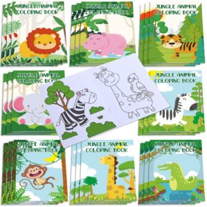 honoson 24 pcs kids coloring books animals truck coloring books bulk jungle animals party favors mini diy art drawing book for birthday gifts classroom jungle party supplies (cartoon style)