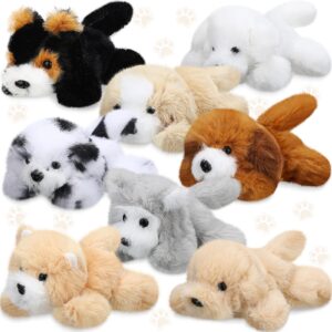 sumind 8 pieces plush dogs 5 inch stuffed animals bulk assorted cute stuffed dogs small animal plush toys for girls boys graduation halloween school classroom party supplies favors(long hair dog)