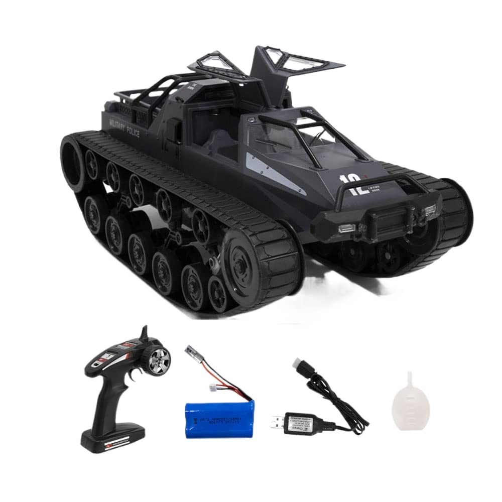 QIYHBVR Remote Control Crawler High Speed Tank All Terrain Off-Road RC Car with Spray Function 2.4 Ghz RC Army Truck 1/12 Drift Tank RC Tank for Kids Adults