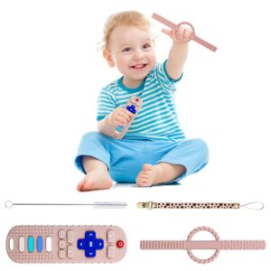 Baby Remote Teething Toys for 3-6 Months, Silicone Remote Teether for Baby, Chew Remote Control Toys 6-12 Months, BPA Free