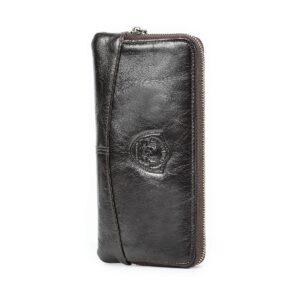 contacts skull wallet for women leather clutch wallets card holder phone case rfid wallet zipper gothic purse