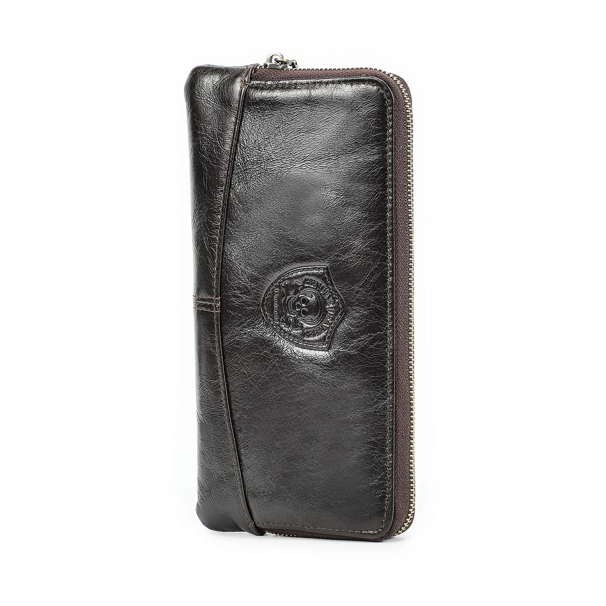 Contacts Skull Wallet for Women Leather Clutch Wallets Card Holder Phone Case RFID Wallet Zipper Gothic Purse