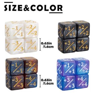 48 PCS Magic The Gathering Dice MTG Counter Dice Buff Tokens Dice Loyalty Starry Marble D6 Dice Compatible with CCG, Standard Card Gaming Accessories, 4 Styles