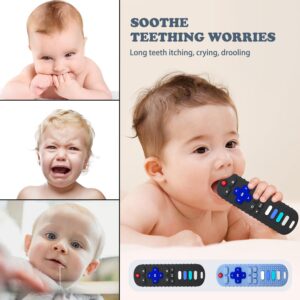 Baby Remote Teething Toys for 3-6 Months, Silicone Remote Teether for Baby, Chew Remote Control Toys 6-12 Months, BPA Free