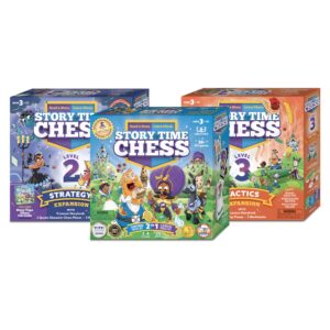 story time chess + 2 expansions - strategy and tactics expansions - learning how to play, strategy, and chess tactics for kids and beginners