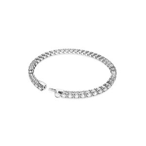 SWAROVSKI Matrix Tennis Bracelet, Round Clear Stones on Rhodium Finished Band, Size M, Part of the Matrix Tennis Collection