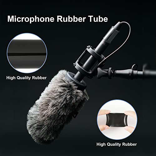 4pcs Microphone Shock Mount Rubber Sleeve, 1.8x0.8inch Sturdy Mic Shock Mount Rubber Spacer Tube Rubber Washer Microphone Accessories Compatible with Most Cameras