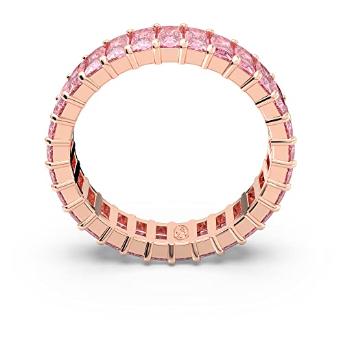 SWAROVSKI Matrix ring, Baguette cut, Pink, Rose gold-tone Finish