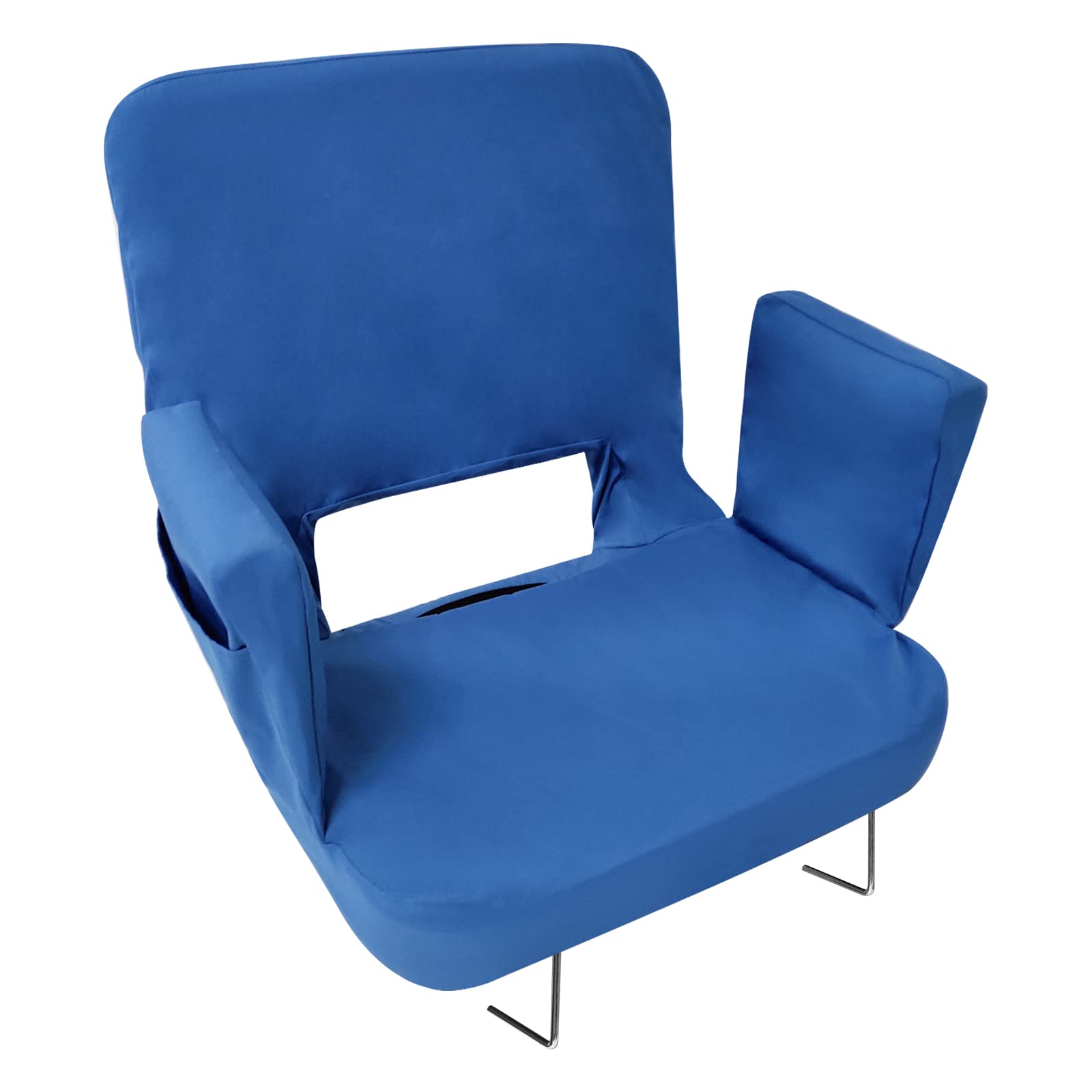 TOPSKY Stadium Seat with Back Support, Regular Size 18.7”Width (Seat 17”), 3 Reclining Positions, Wide Bleacher Seats with 2 Hook, Picnic Seat(Blue)