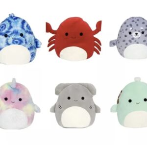 Squishmallows Set of 6 Kellytoy Assorted Sealife Animals 5" Mini Plush Dolls