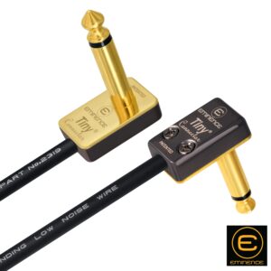 WORLDS BEST CABLES 4 Units - 6 Inch - Pedal, Effects, Patch, Instrument Cable Custom Made Using Mogami 2319 Wire & Eminence Tiny Gold-Plated Angled TS Connectors