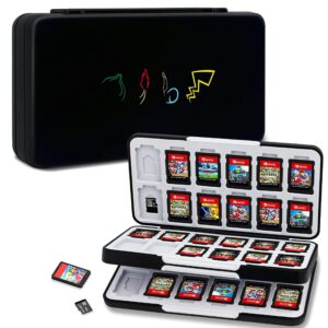 noop game card case for nintendo switch& switch oled game card and micro sd card, portable switch game holder with 48 game card slots and 24 micro sd card slots (48 slots(black))