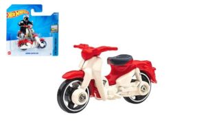 hot wheels 2022 - honda super cub - white/red - factory fresh 8/10