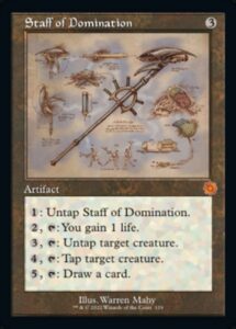 magic: the gathering - staff of domination (119) - schematic - the brothers' war retro artifacts