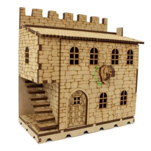 TowerRex Bastion Tower Wall D&D Terrain Barrack Garrison Buildings - DND Accessories for Dungeons & Dragons, Pathfinder, Warhammer, Tabletop Battle Map, Wargaming Terrain for 28mm 32mm Miniatures