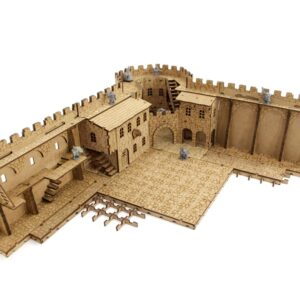 TowerRex Bastion Tower Wall D&D Terrain Barrack Garrison Buildings - DND Accessories for Dungeons & Dragons, Pathfinder, Warhammer, Tabletop Battle Map, Wargaming Terrain for 28mm 32mm Miniatures